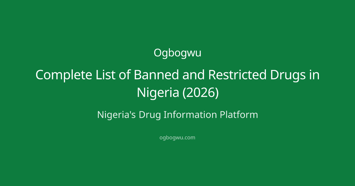 Complete List of Banned and Restricted Drugs in Nigeria (2026) | Ogbogwu
